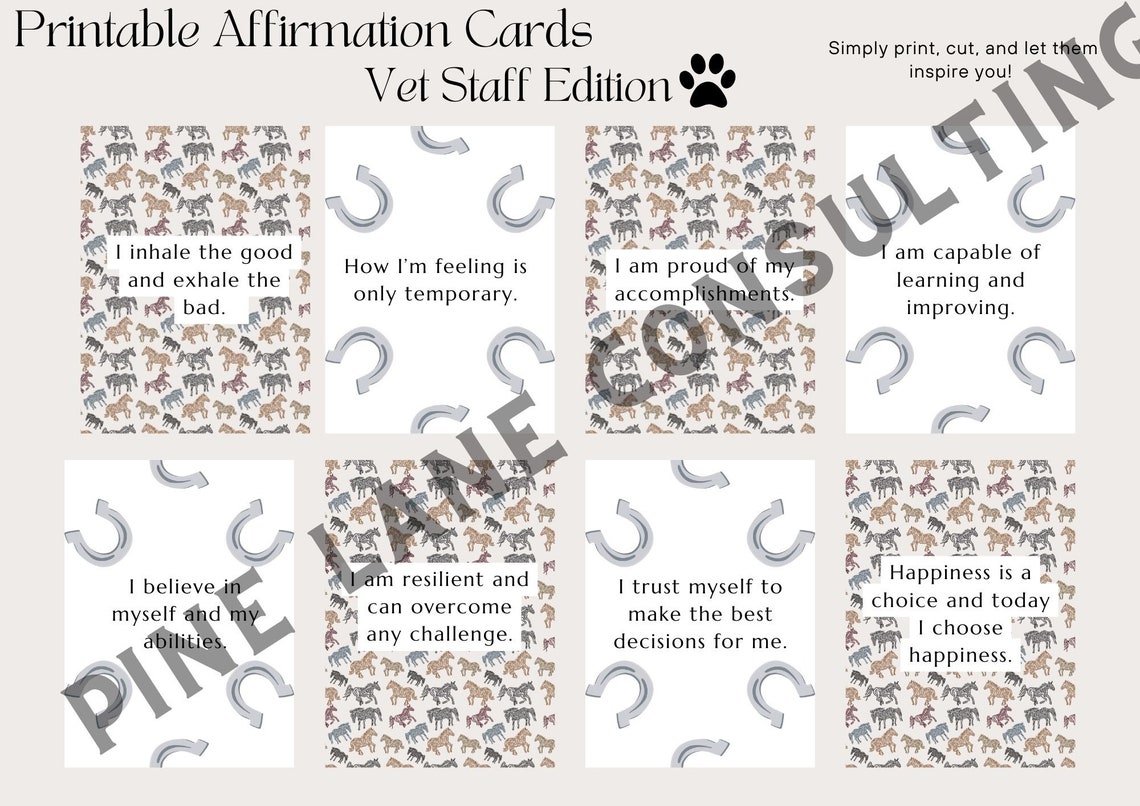 Veterinary Affirmation Cards: Vet Staff Morale (printable) - Etsy