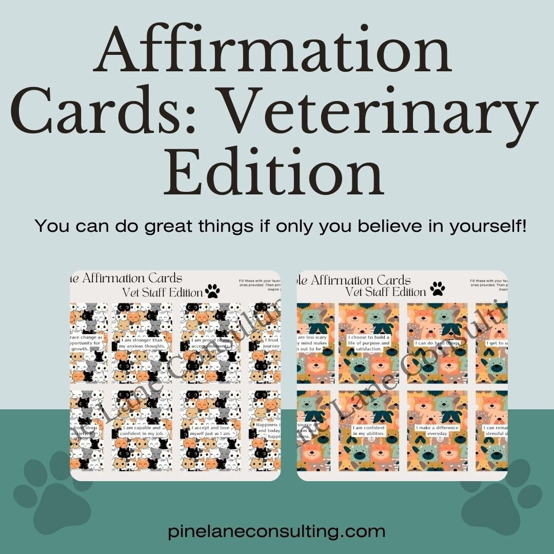 Veterinary Affirmation Cards: Vet Tech Wellness (printable), Last ...