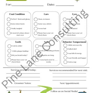 Spring Pet Grooming Report Card: Editable Canva Template (PDF) - Etsy