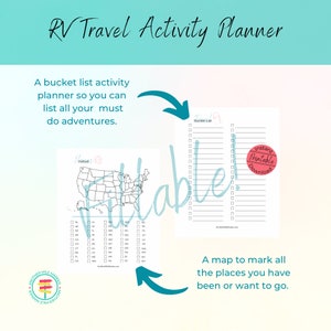 Printable Travel Activity Planner, Vacation Journal, Trip Itinerary ...
