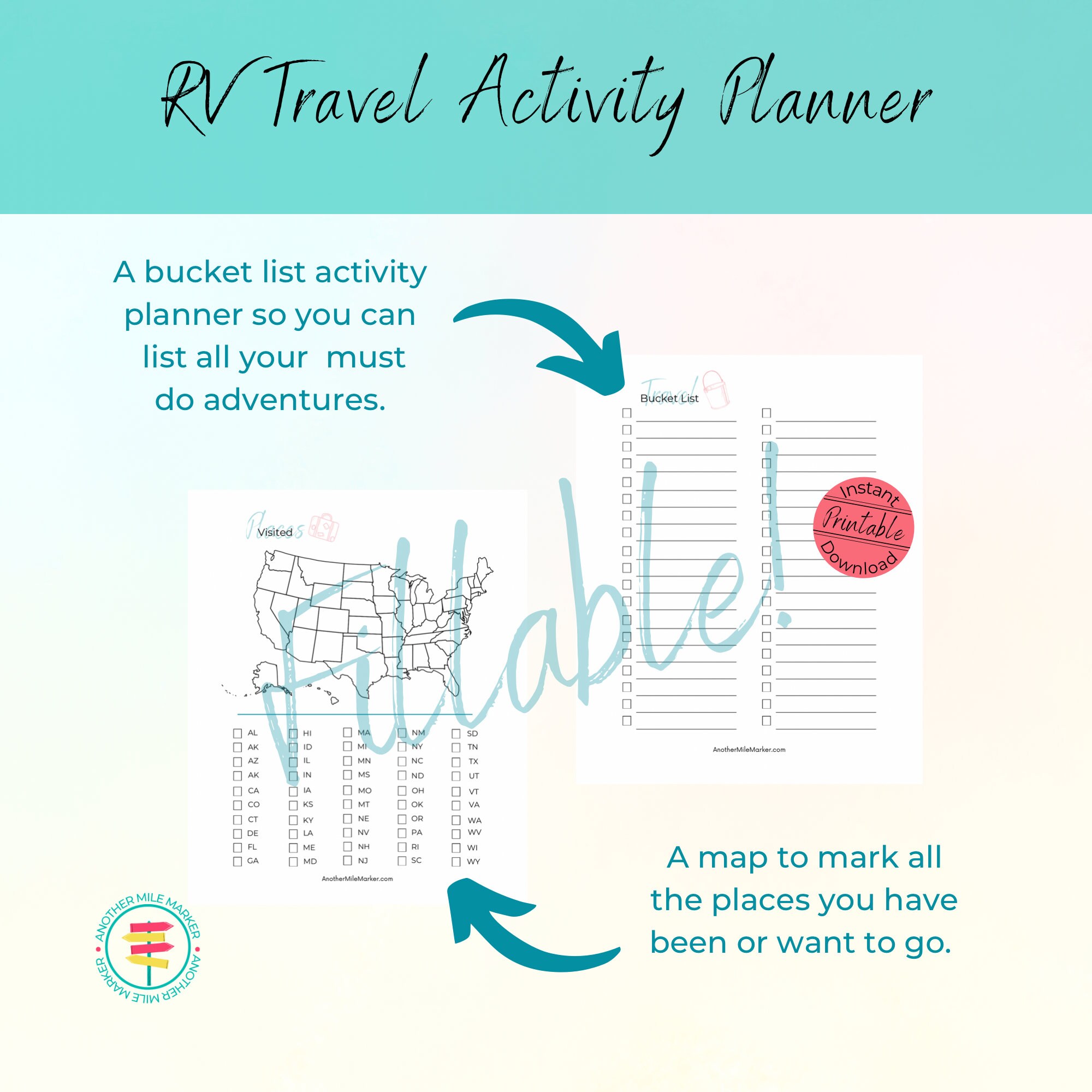 Printable Travel Activity Planner, Vacation Journal, Trip Itinerary ...