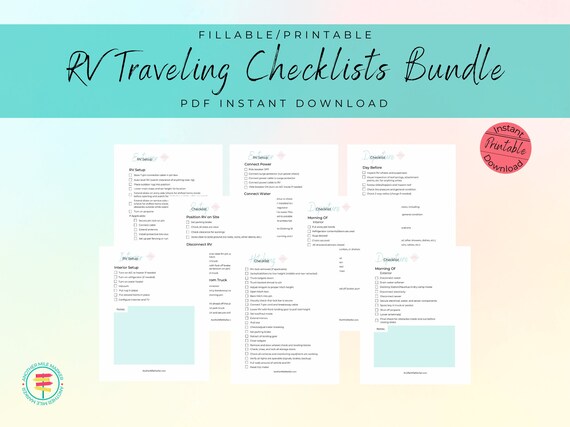 5th Wheel Traveling Checklists RV Traveling Checklists RV - Etsy