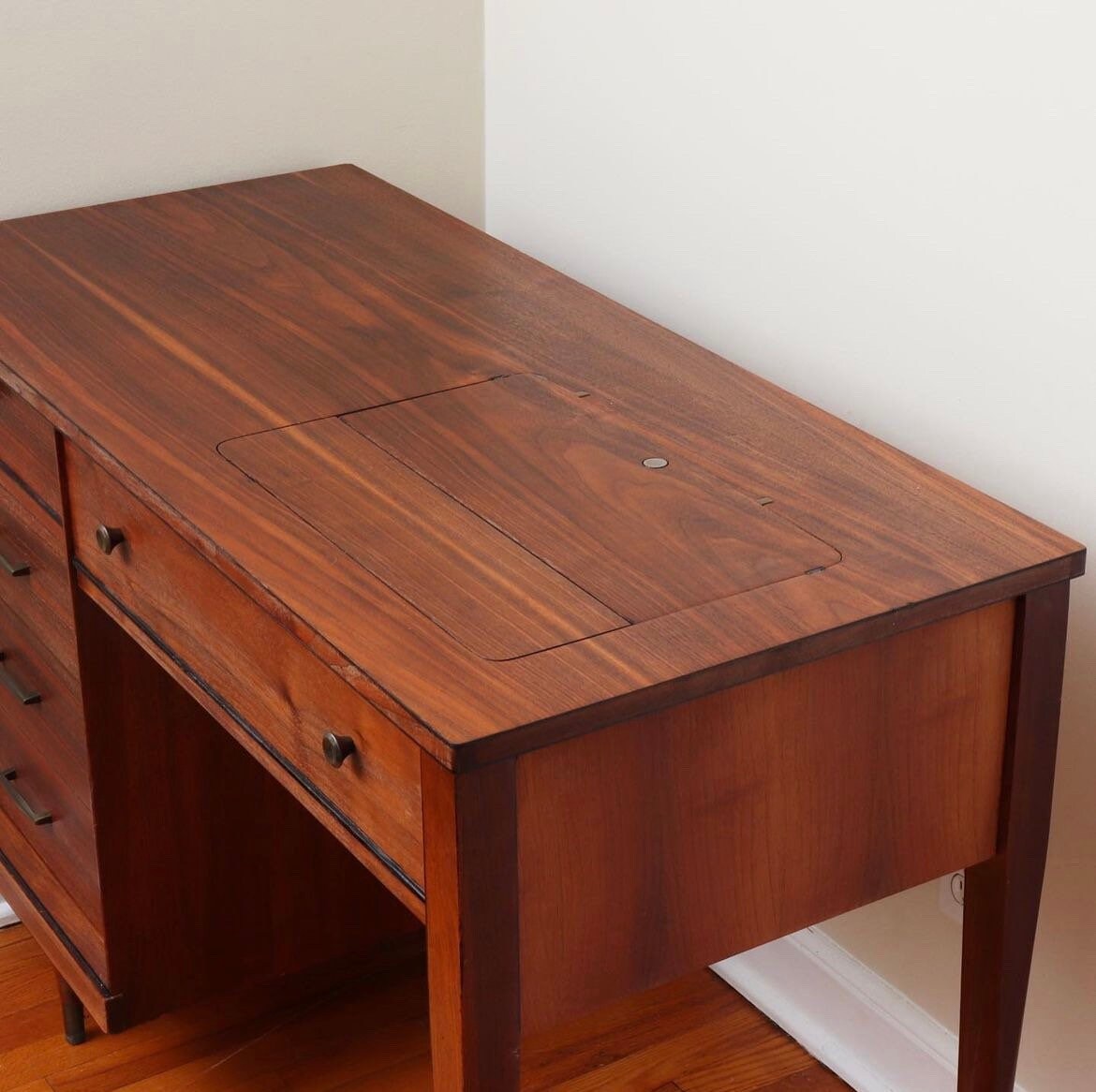 Mid Century Sewing Desk by Singer working Sewing Machine and - Etsy