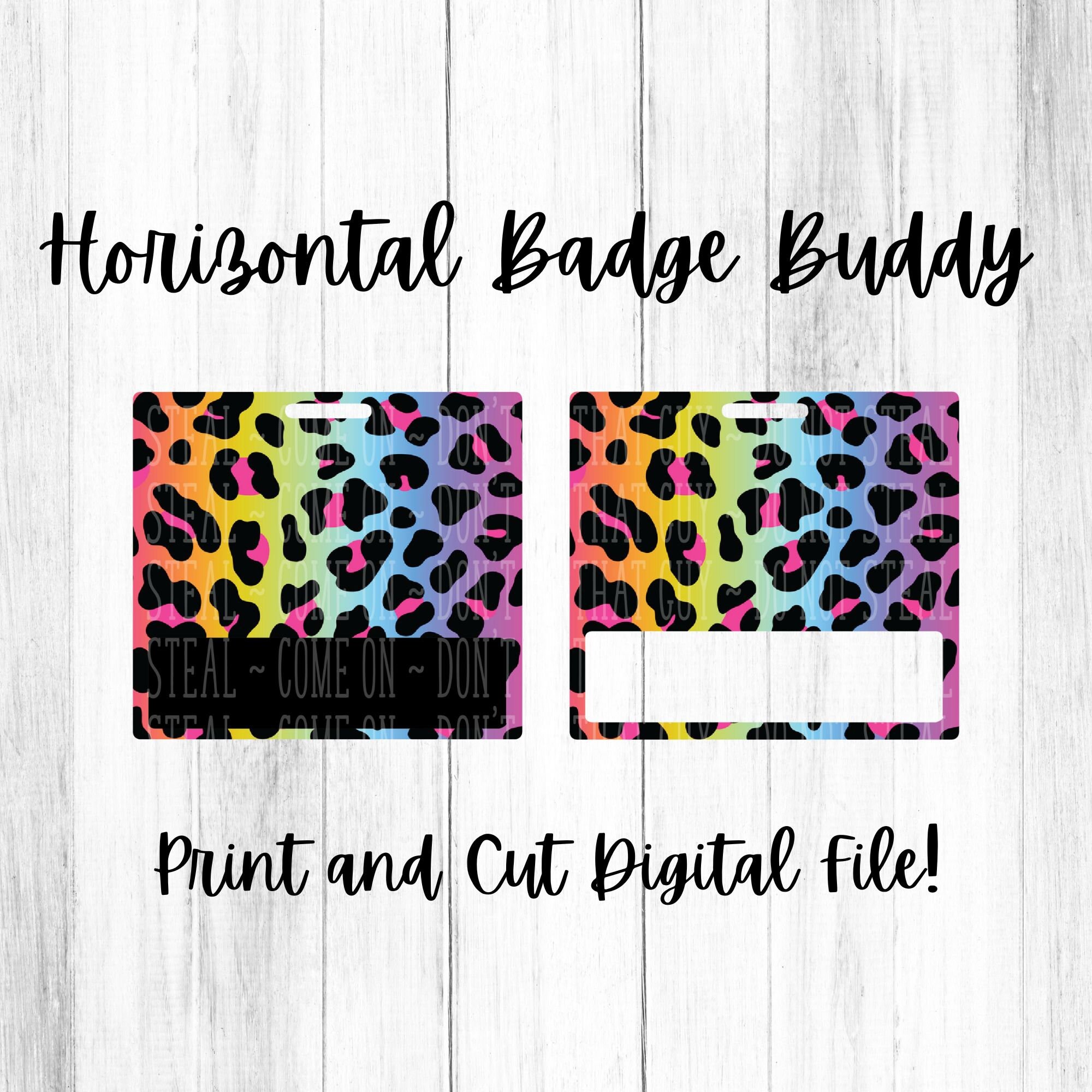 Rainbow Leopard Print Badge Buddy Digital Print and Cut PNG Download ...