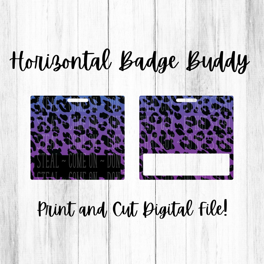 Purple Leopard Ombre Print Badge Buddy Digital Print and Cut PNG ...