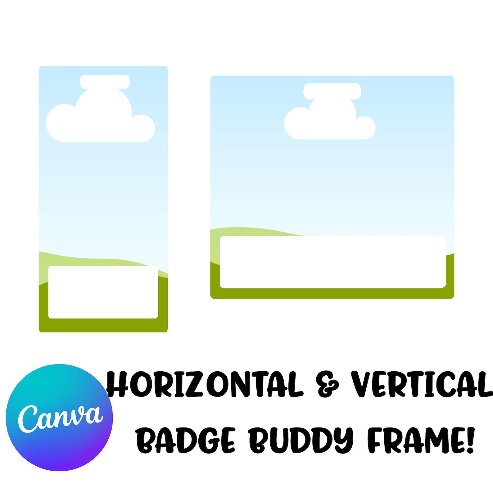 Canva Frame for Badge Buddy Horizontal and Vertical Orientation - Etsy