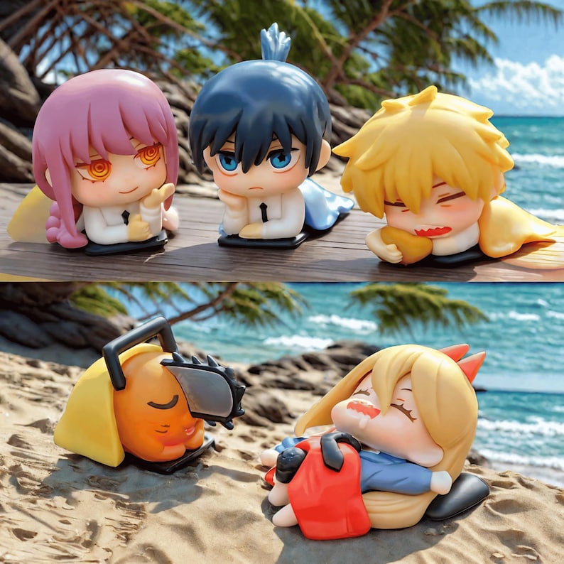 Chainsaw Man Cute Chibi Mini Figures Set Power, Pochita, Denji, Makima ...