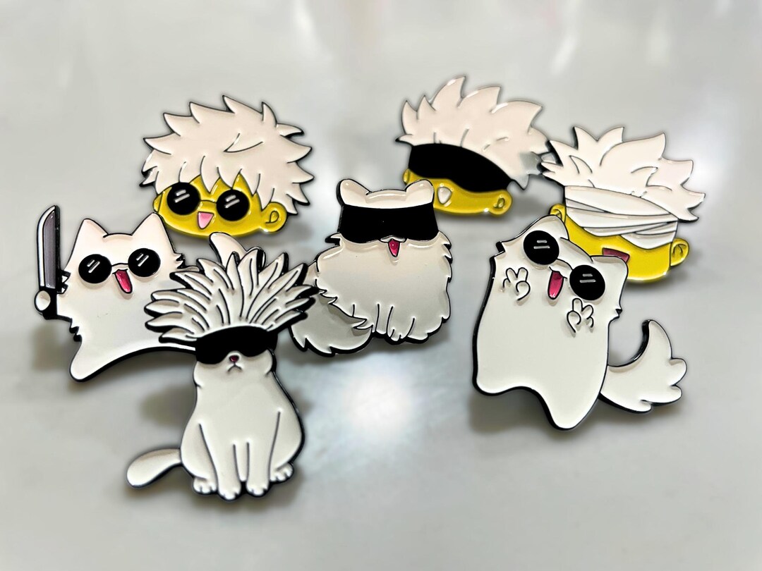 50% OFF SALE 7PCS Jujutsu Kaisen Anime Enamel Pins Gojo Satoru Cat ...