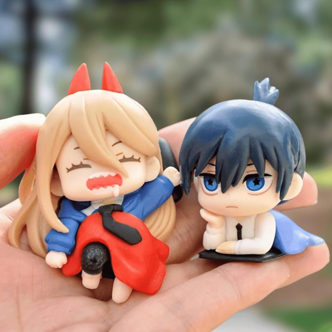 Chainsaw Man Cute Chibi Mini Figures Set Power, Pochita, Denji, Makima ...