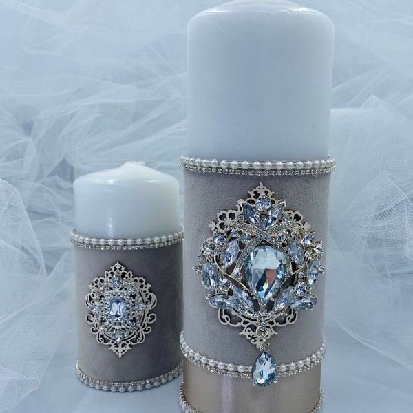 Rhinestone Candle - Etsy
