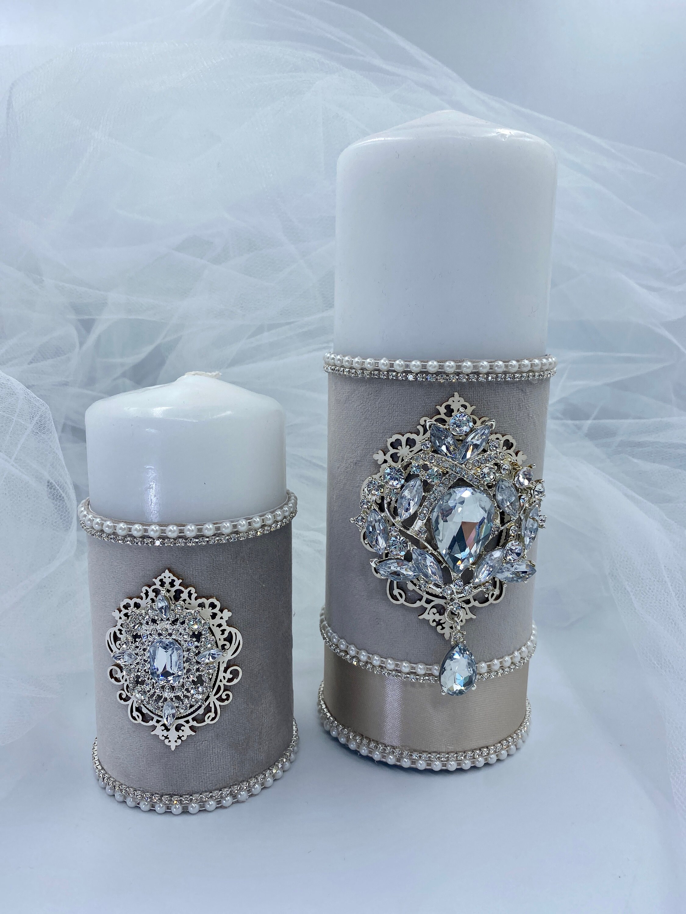 SEREIN LUXURY Handmade Removable Christmas Candle Cases, Velvet ...