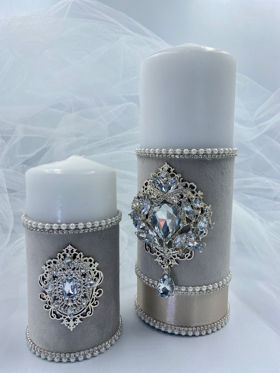 SEREIN LUXURY Handmade Removable Christmas Candle Cases, Velvet ...