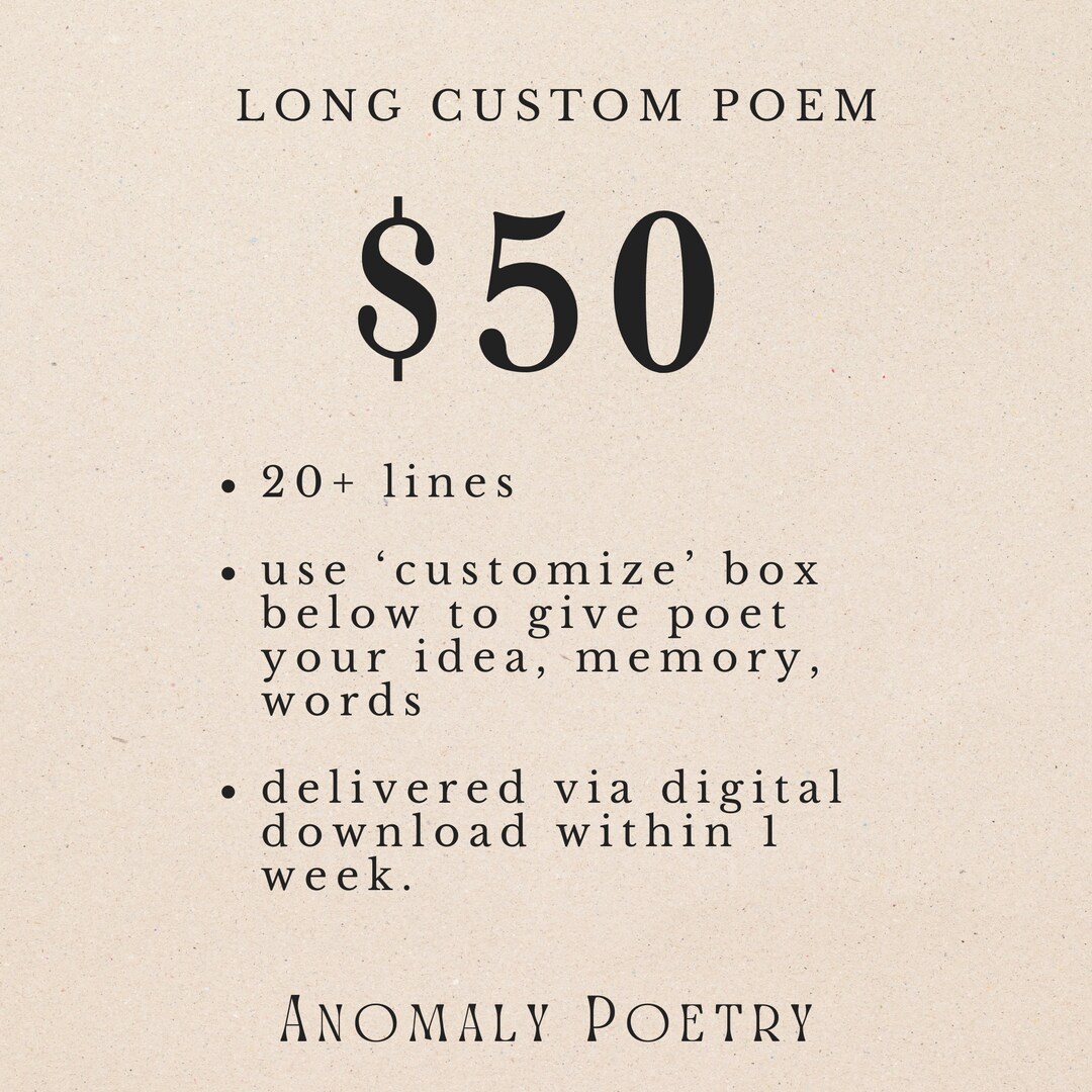 Long Custom Poem - Etsy