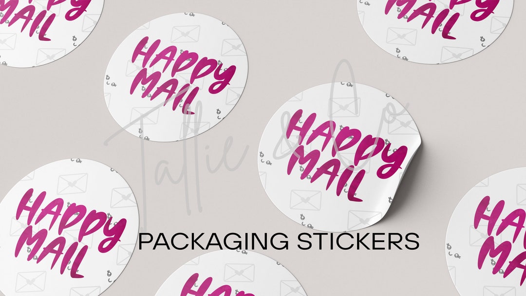 Happy Mail • Kawaii Face Magenta Trend • Shop Branding • Packaging ...