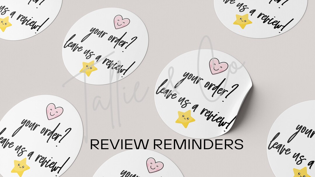 Review Reminder Simple • Kawaii • Shop Branding • Packaging Sticker ...