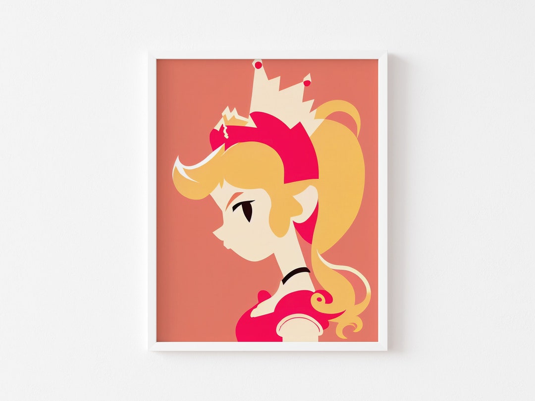 Princess Peach Poster Wall Art Super Mario Bros Poster - Etsy