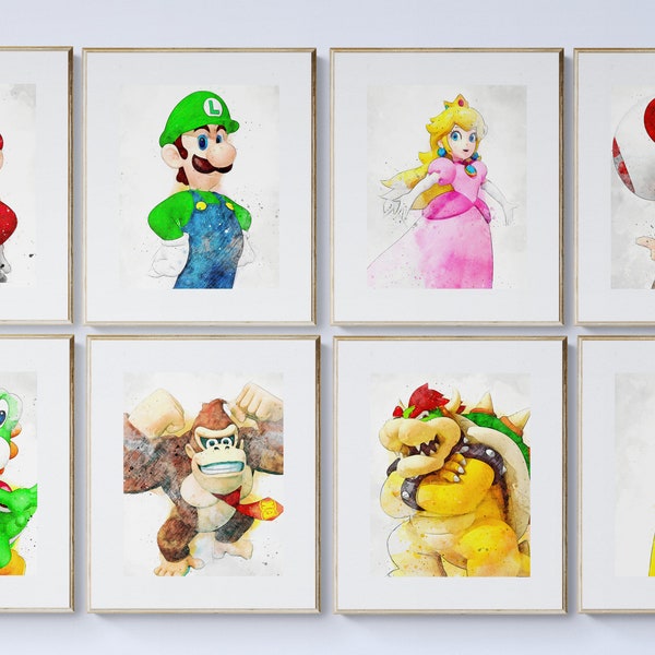 Super Mario Character Printable Posters - Etsy