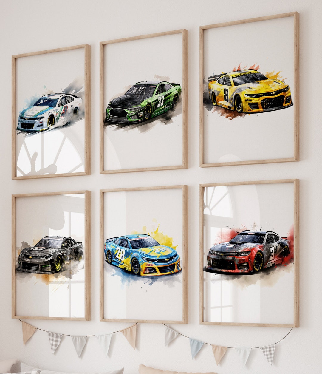 Race Car Prints for Kids Room NASCAR Racing Prints for Toddler - Etsy