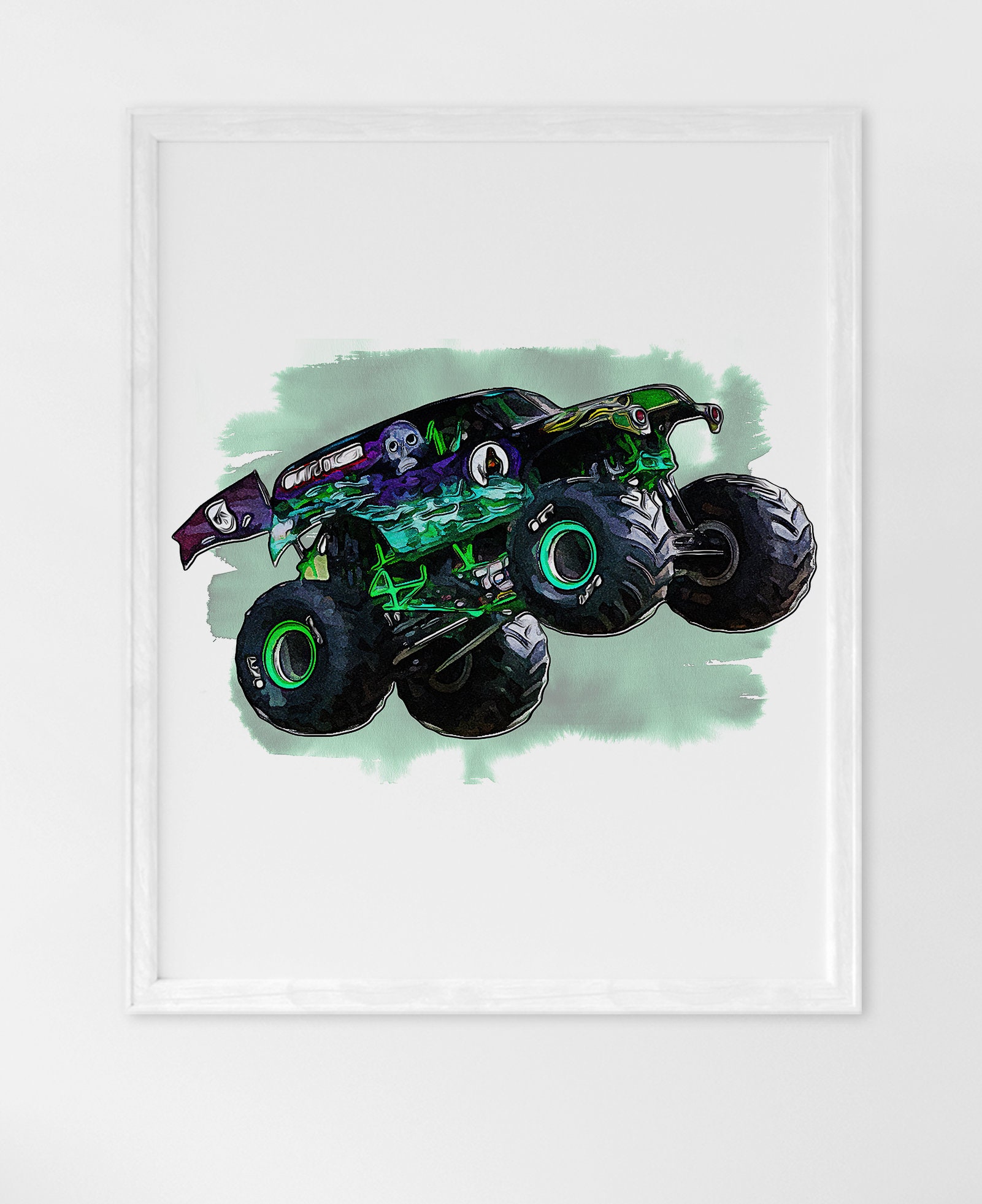 Monster Truck Posters Kids Room Set de 6 vivero Monster Truck Wall Art ...