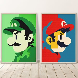 Video-Spiel Zimmer Dekor Super Mario und Luigi Drucke Sonic The ...