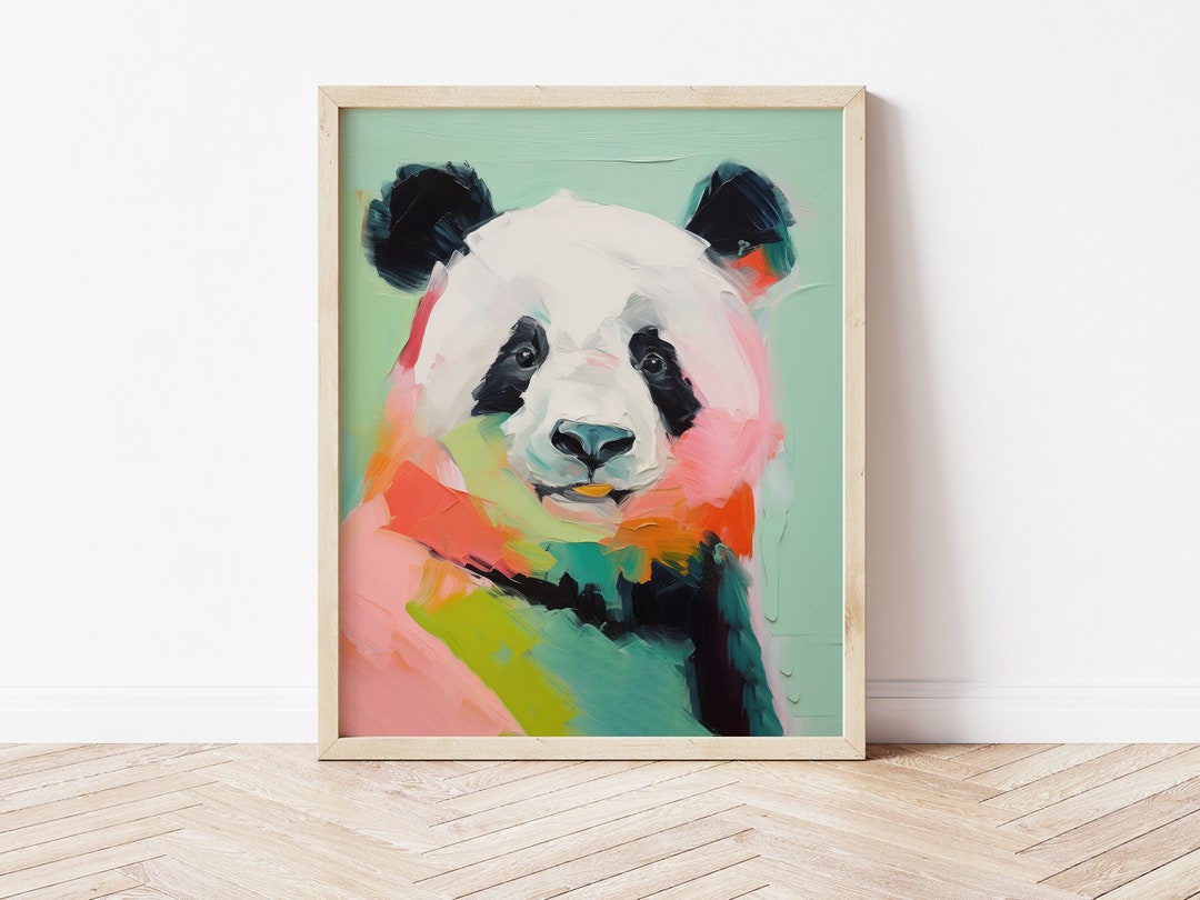 Panda Bear Prints DIGITAL DOWNLOAD Colorful Panda Bear Wall Art ...