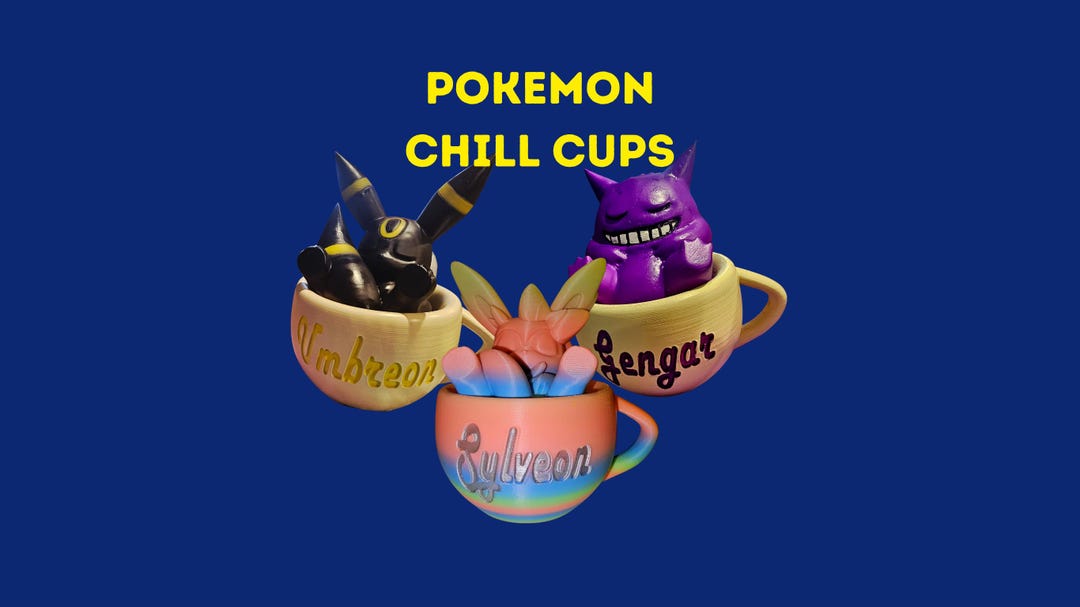 Pokémon Chill Cups - 4.5, 6, 9 Inches Tall - Etsy