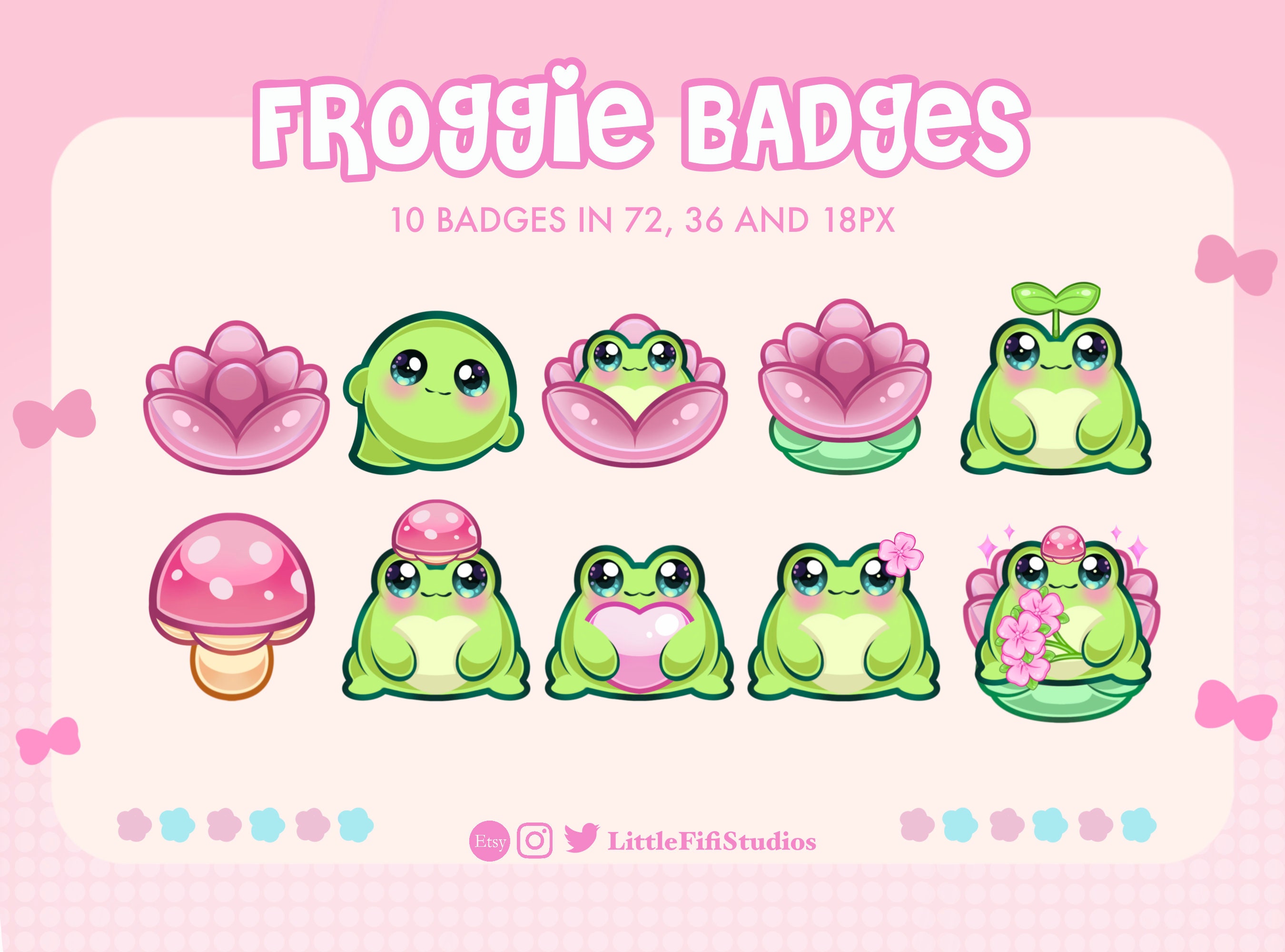 Frog Twitch Sub Badge Collection, Frog Badge, Sub Badges for Twitch ...