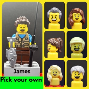 Personalised Engraved LEGO® Brick & Minifigure Fisherman Dad/brother ...