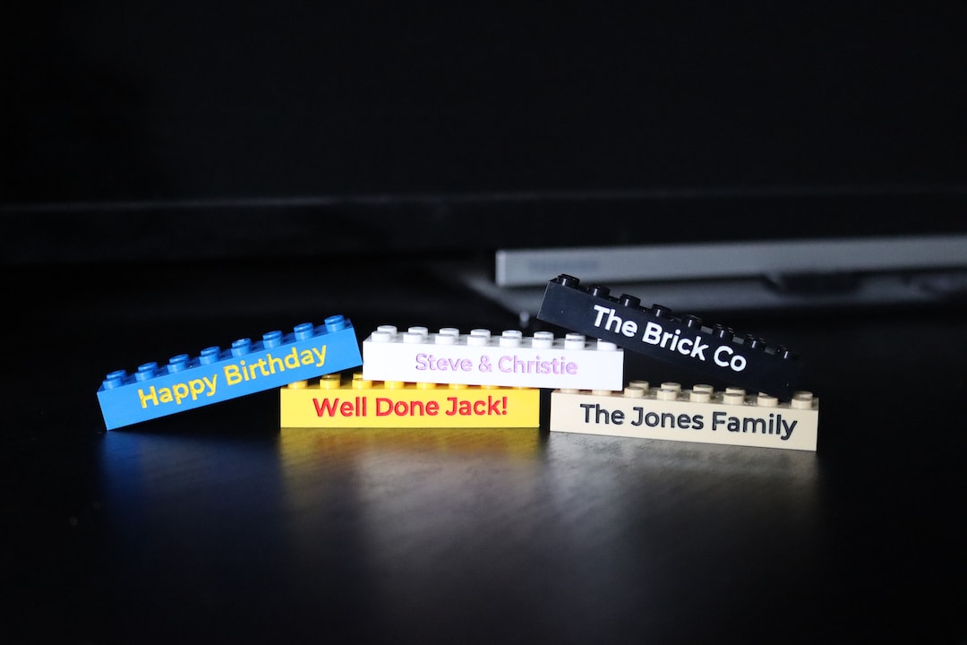 Personalised Engraved LEGO® Brick 2x8 COLORED Made Using 100% Brand New ...