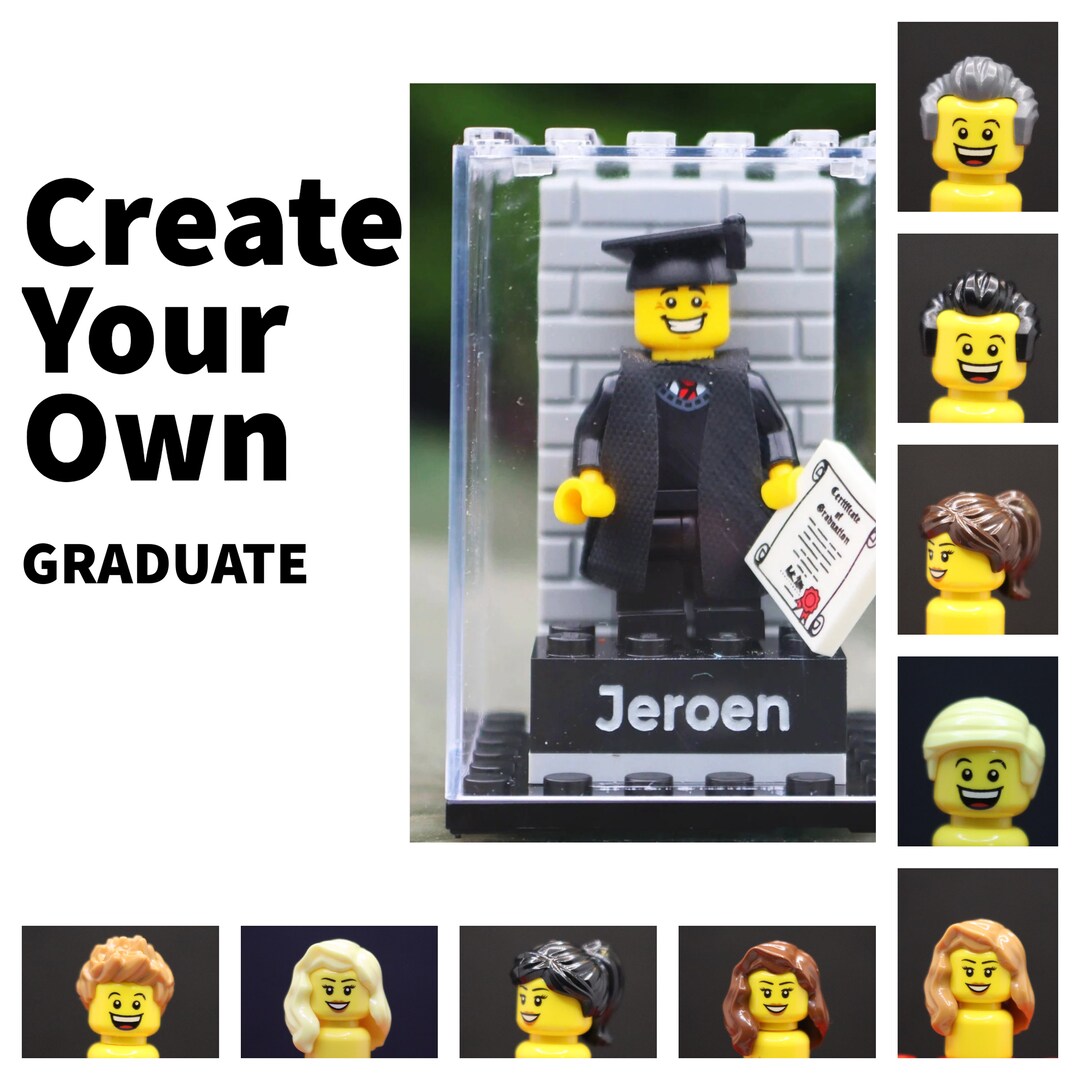 Personalised Graduate Engraved LEGO® Brick & Minifigure Student ...