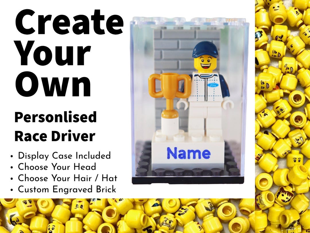 Personalized Racing Engraved LEGO® Brick & Genuine Ford Minifigure ...