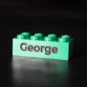 Personalised Engraved LEGO® Brick COLOURED Made Using 100% Brand New ...