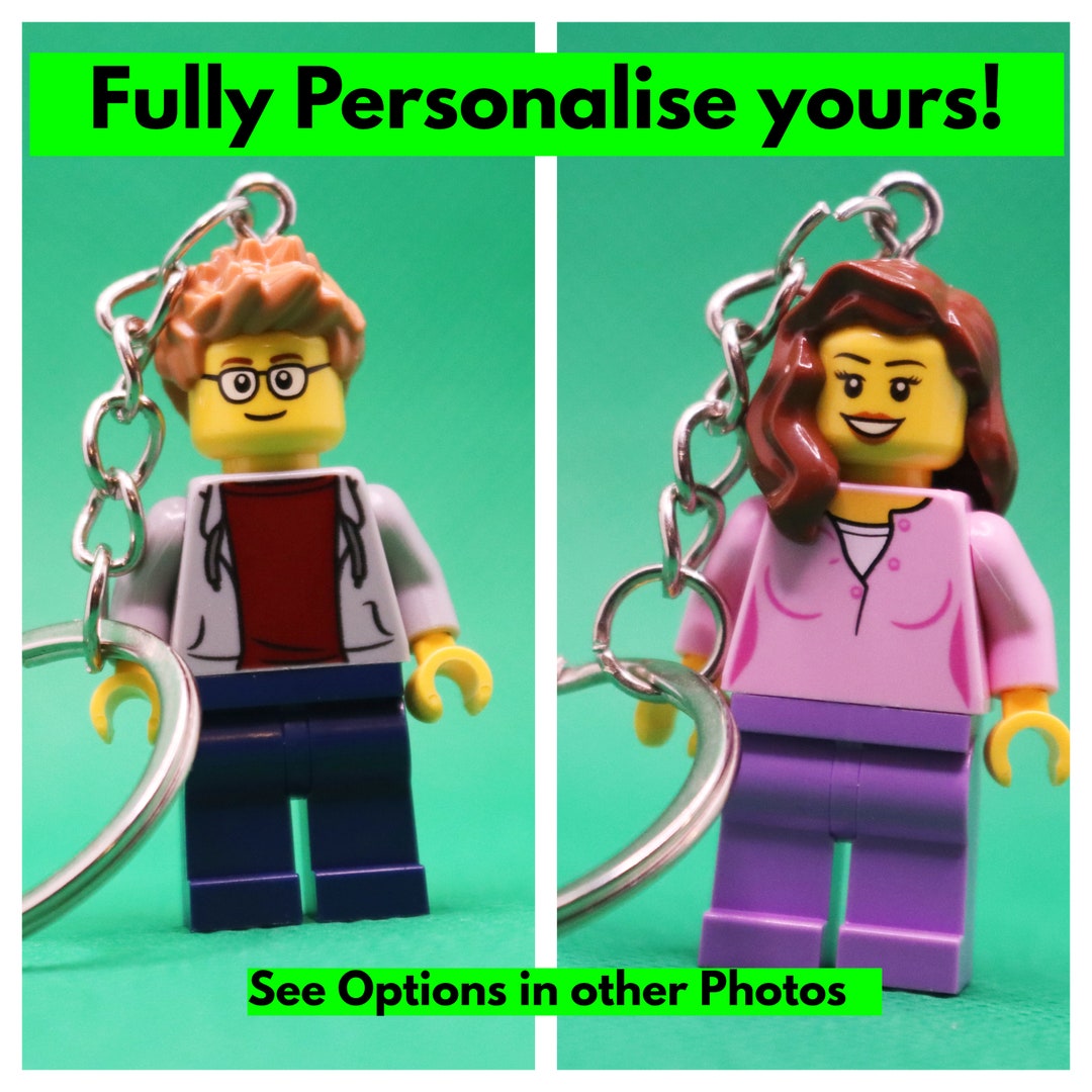 Personalised LEGO® Minifig Keyrings, Personalised Keyring, Gift for Him ...
