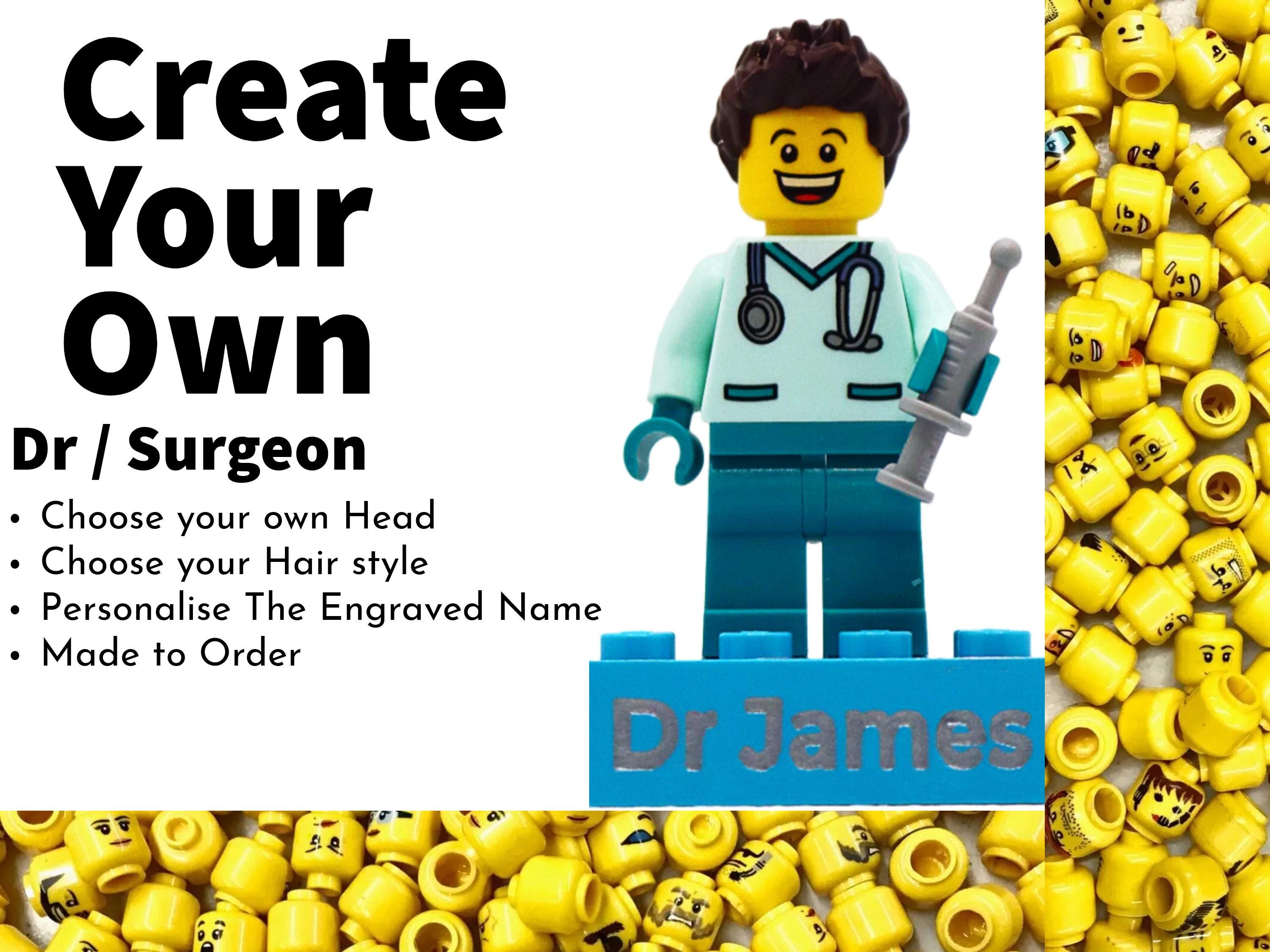 Personalised Engraved LEGO® Brick & Minifigure Doctor / Surgeon, Made ...