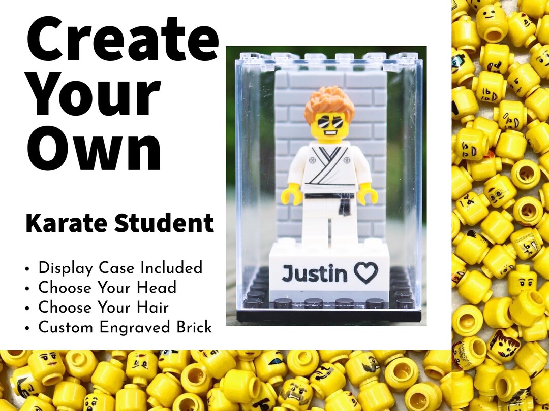 Personalised Engraved LEGO® Brick & Minifigure Karate Judo Martial Arts ...
