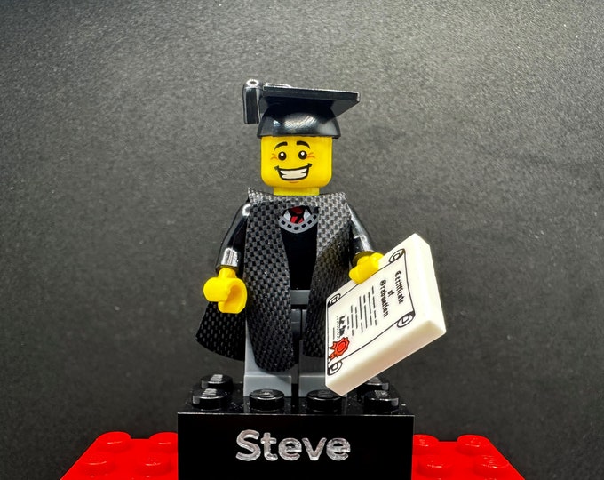 Personalised Graduate Engraved LEGO® Brick & Minifigure Student ...