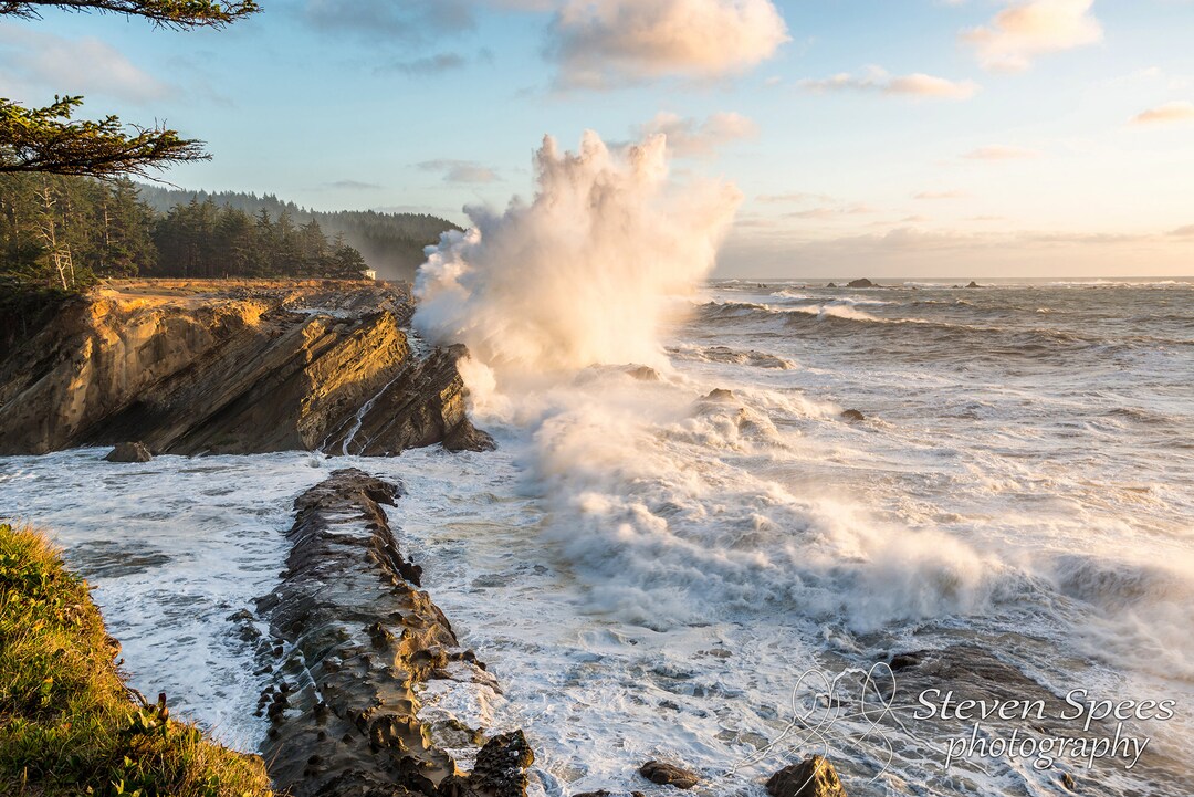 Shore Acres Sunset, Oregon Coast, Coos Bay, Big Waves, Digital Photo - Etsy