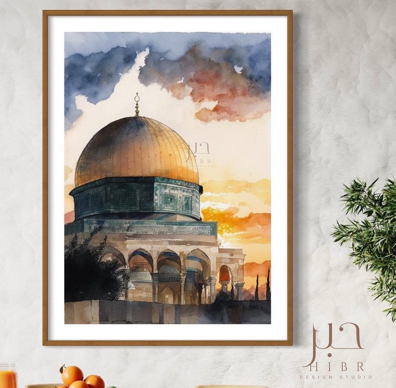 Masjid Al Aqsa Watercolour Painting Islamic Art Muslim - Etsy