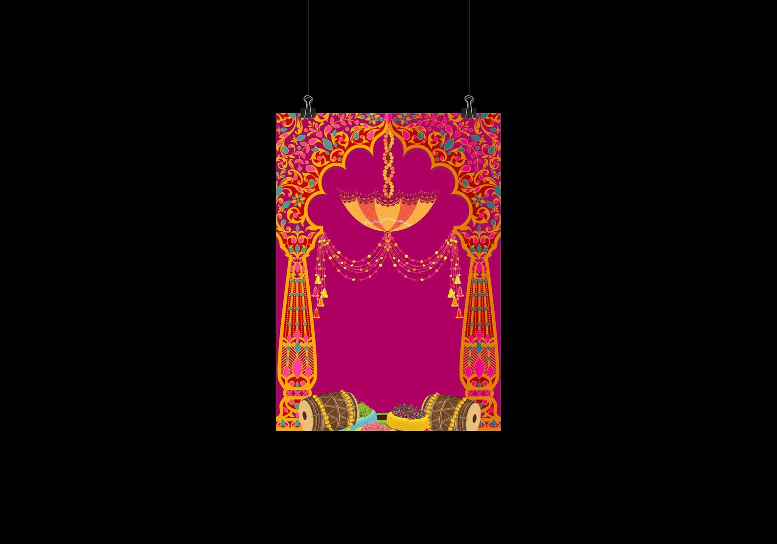 Mendhi Dholki Haldi Sanger Sign Board Design | Welcome Board Invite ...