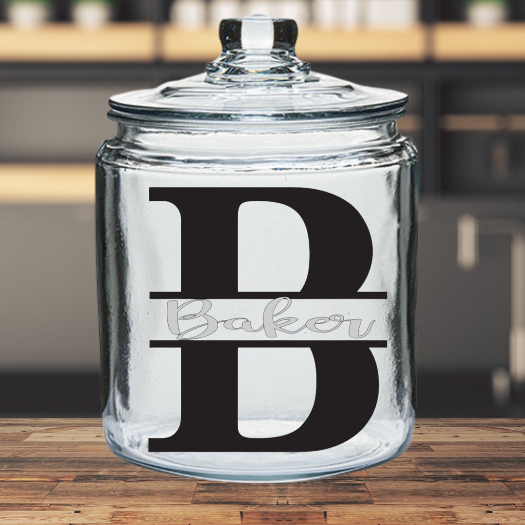 Personalized Glass Canister, Customized Glass Canister, Cookie Jar ...