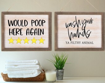 Poop Wash Hands Sign - Etsy