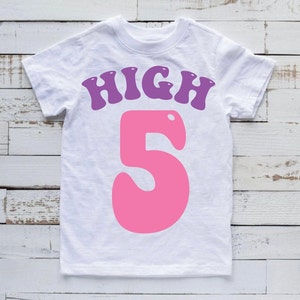 High Five Birthday Shirt, 5th Birthday Shirt, Fifth Birthday, Custom ...