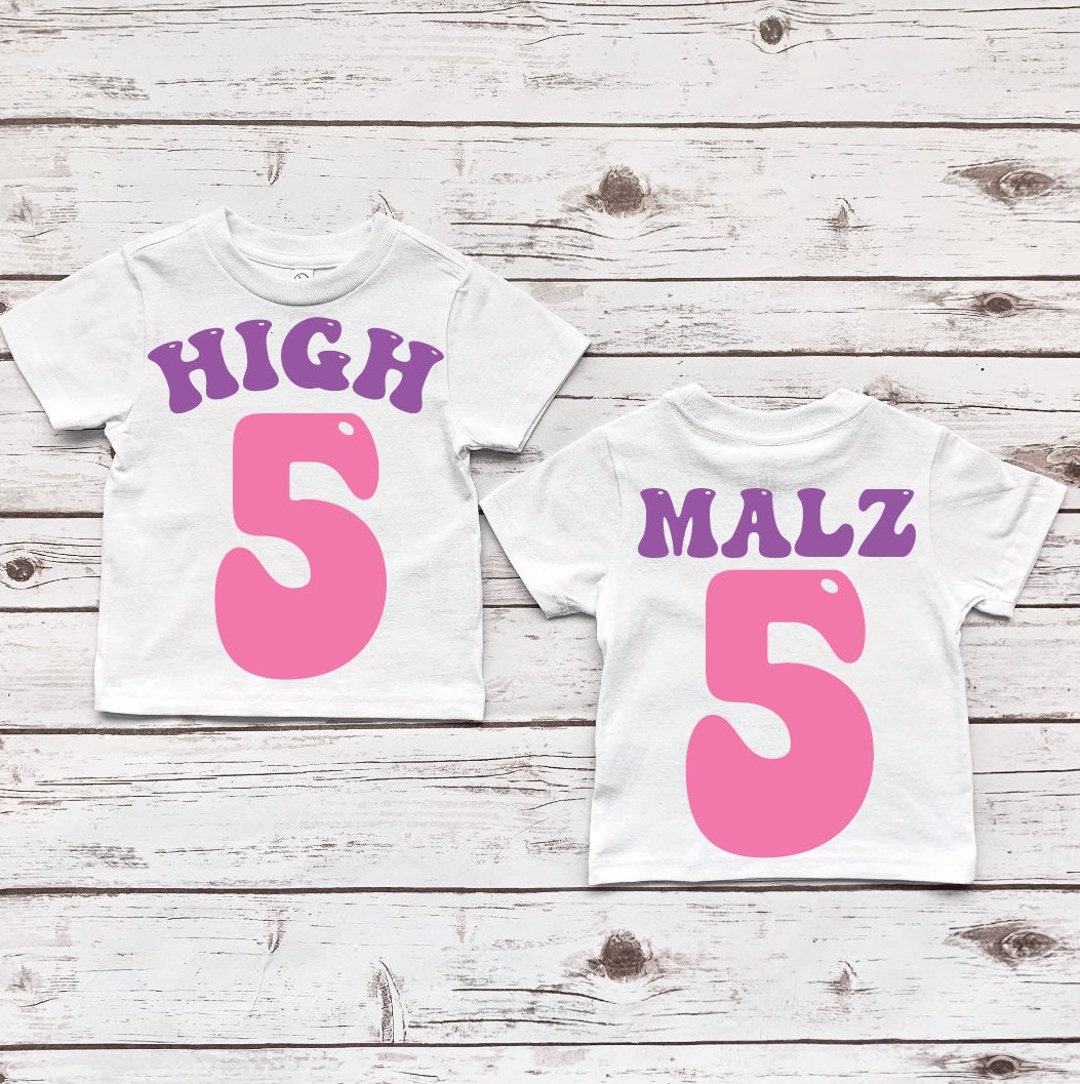 High Five Birthday Shirt, 5th Birthday Shirt, Fifth Birthday, Custom ...