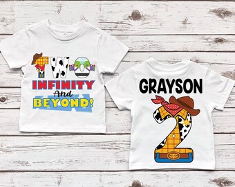 Two Infinity and Beyond Shirt Twin, Toy Story Birthday Shirt, Woody ...