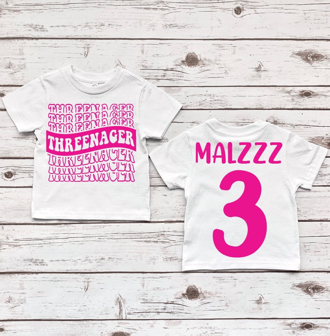 Threenager Birthday Girl Third Birthday Shirt Threenager - Etsy
