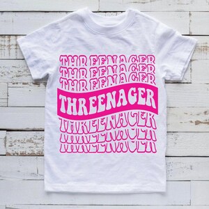 Threenager Birthday Girl Third Birthday Shirt Threenager - Etsy