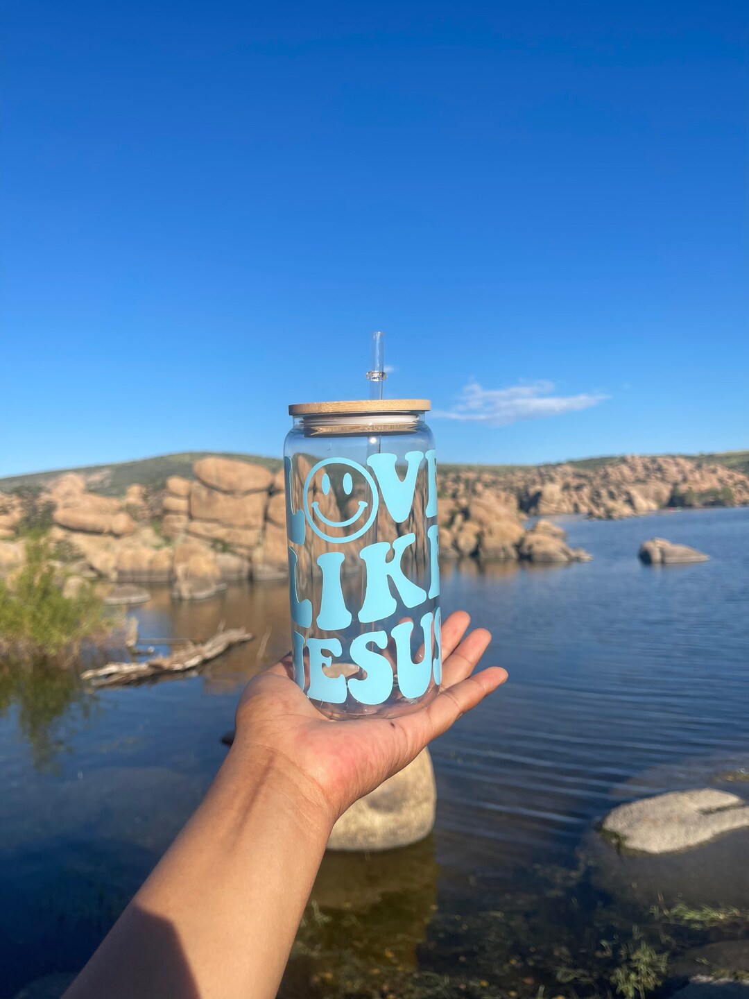 Love Like Jesus Gospel Glass Can Custom Glass Can - Etsy