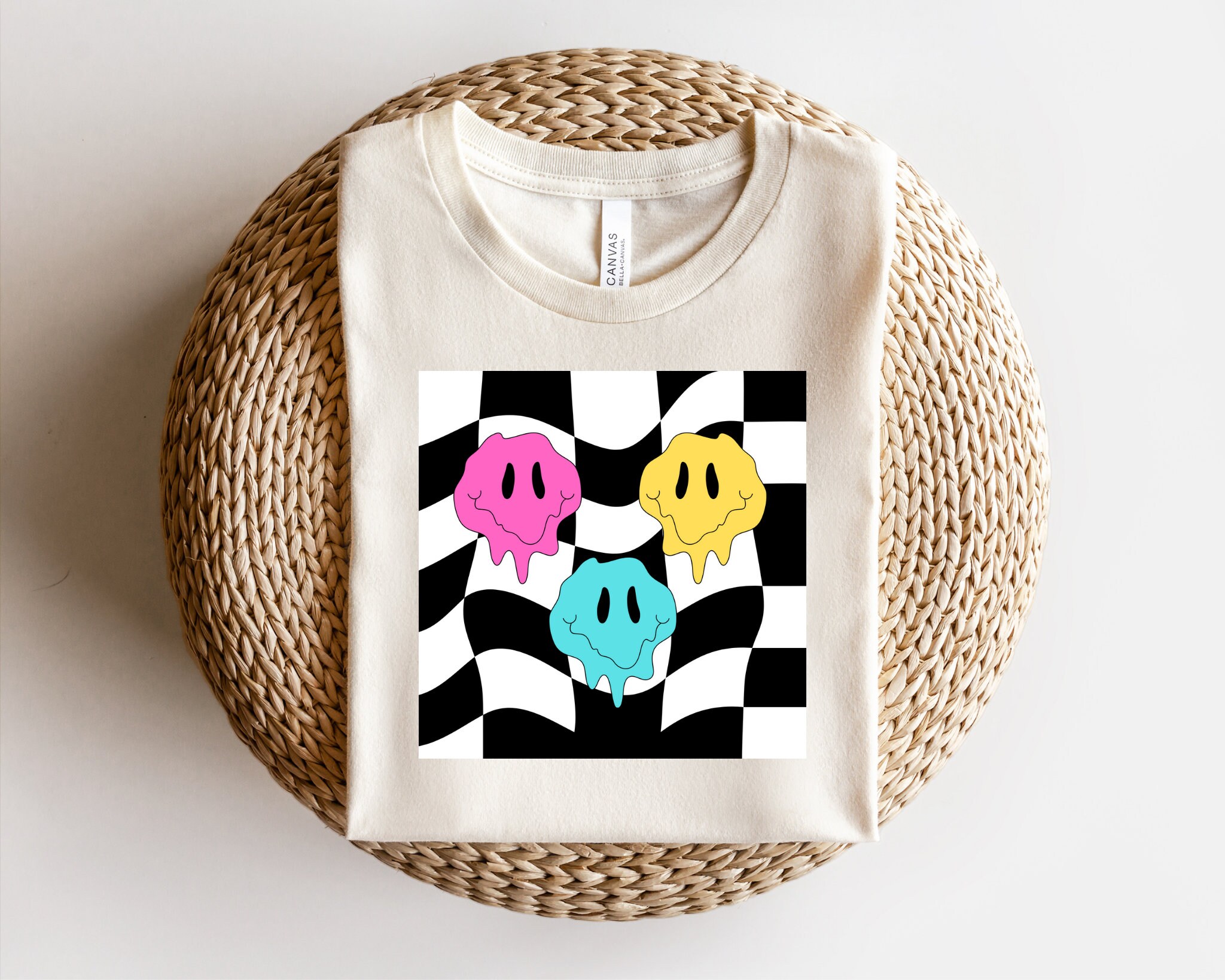 Checkered Drip Face PNG SVG JPG - Etsy
