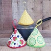 Set of 2 Red Pot Holders | Heat Resistant Oven Mitts for STAUB Cast ...