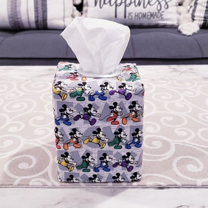 Mickey Mouse Tissue Box Cover, Cover, Mickey Mouse Decor, Fabric Tissue ...